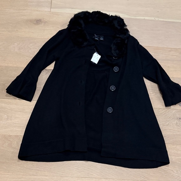 Nick & Mo | Sweaters | Nwt Nick Mo Elegant Black Cardigan With Floral ...